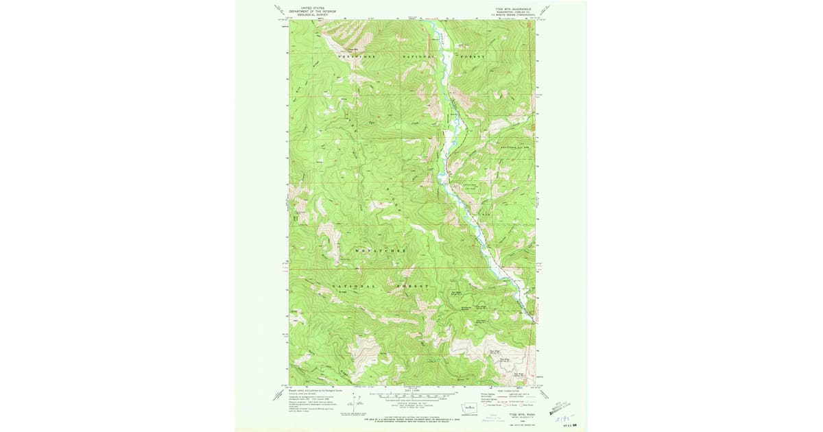 1968 Map of Tyee Mtn., Chelan County, WA — High-Res | Pastmaps