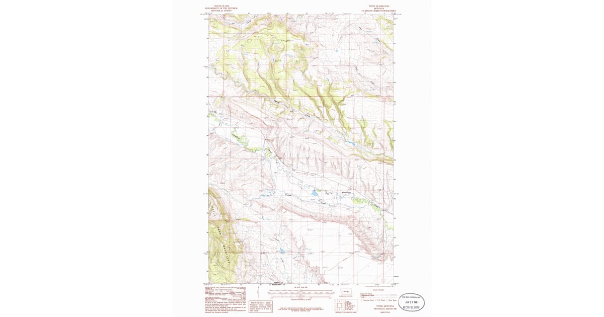 1986 Map of Tyler, Fergus County, MT — High-Res | Pastmaps