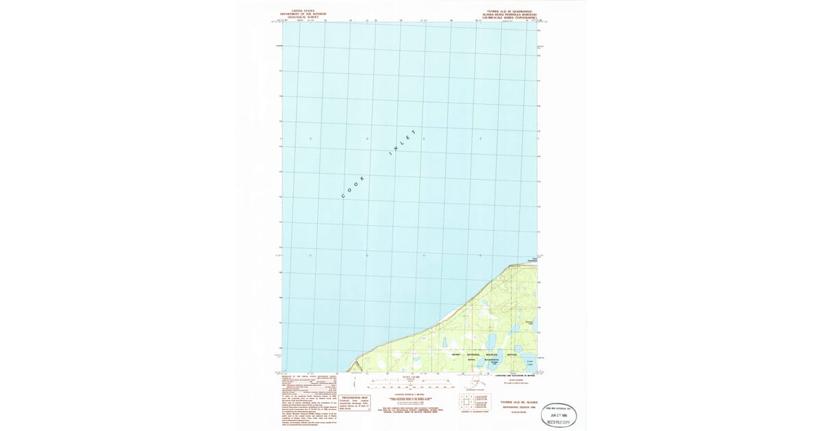 1986 Map of Tyonek A-2 SE, Kenai Peninsula Borough, AK — High-Res ...