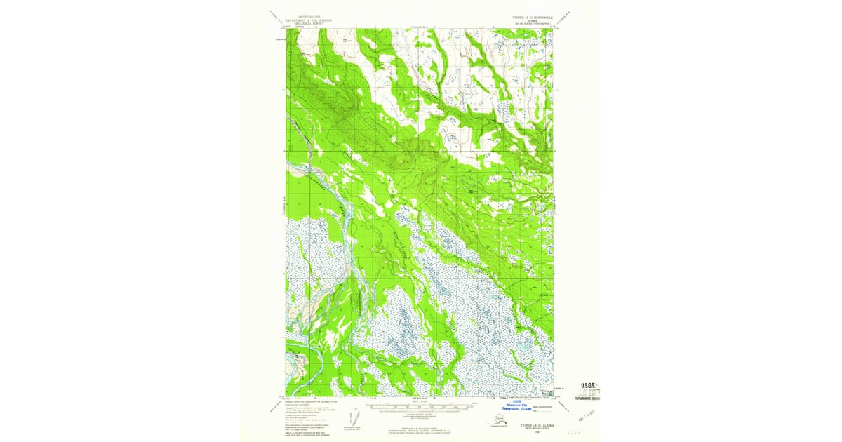 1958 Map of Tyonek A-5, Kenai Peninsula Borough, AK — High-Res | Pastmaps