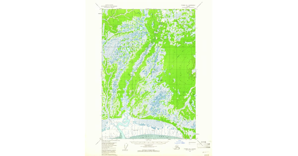 1958 Map of Tyonek B-1, Matanuska-Susitna Borough, AK — High-Res | Pastmaps