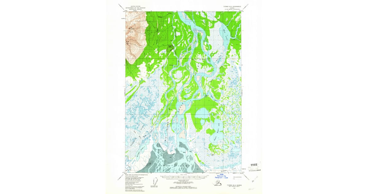 1958 Map of Tyonek B-2, Matanuska-Susitna Borough, AK — High-Res | Pastmaps