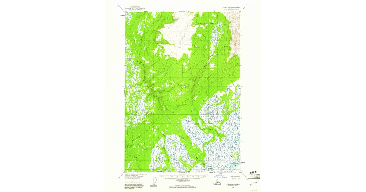 1958 Map of Tyonek B-3, Matanuska-Susitna Borough, AK — High-Res | Pastmaps