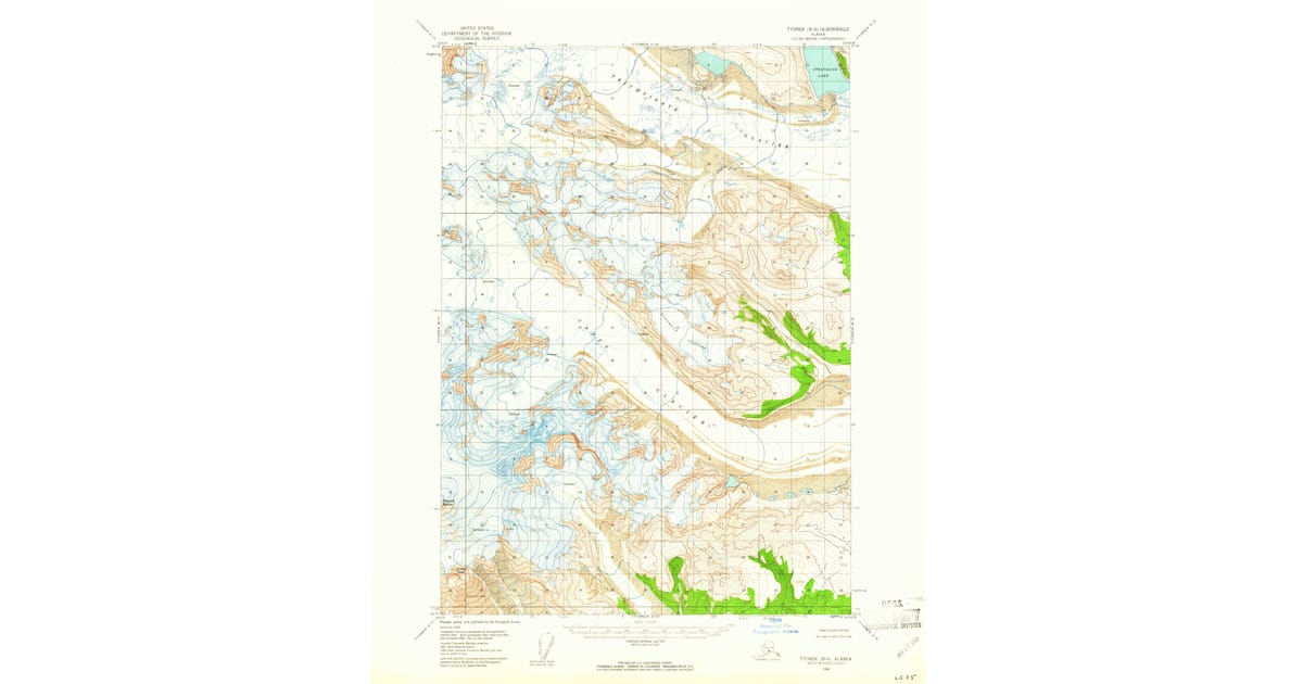 1958 Map of Tyonek B-6, Kenai Peninsula Borough, AK — High-Res | Pastmaps