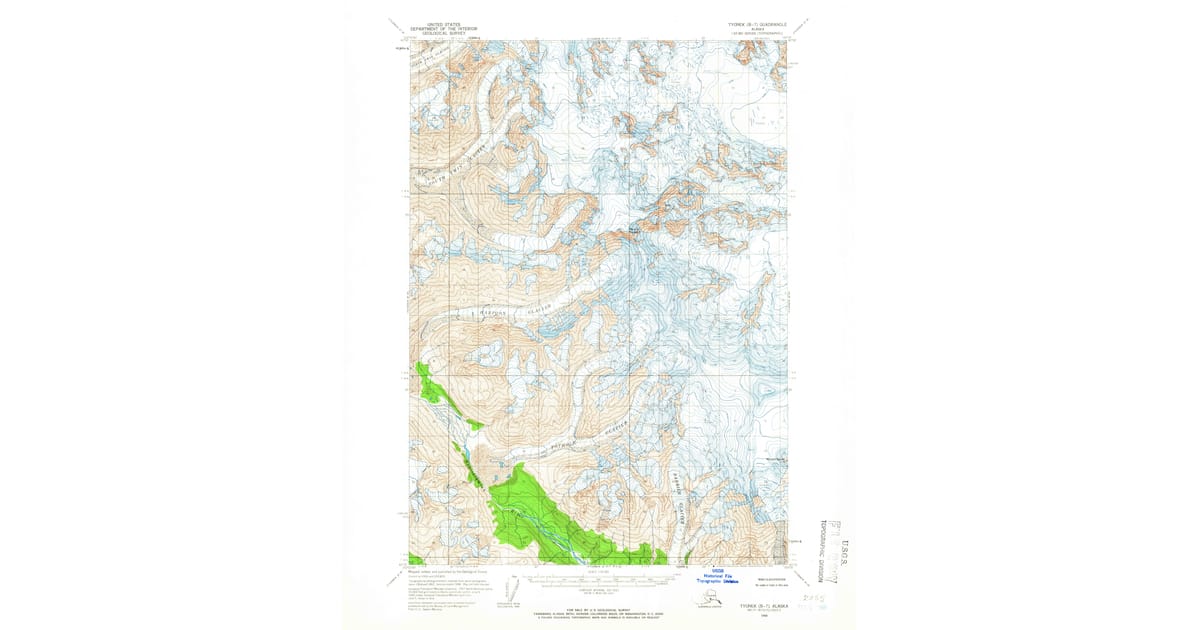 1958 Map of Tyonek B-7, Kenai Peninsula Borough, AK — High-Res | Pastmaps