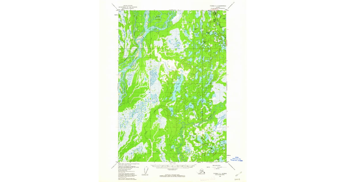 1958 Map of Tyonek C-1, Matanuska-Susitna Borough, AK — High-Res | Pastmaps