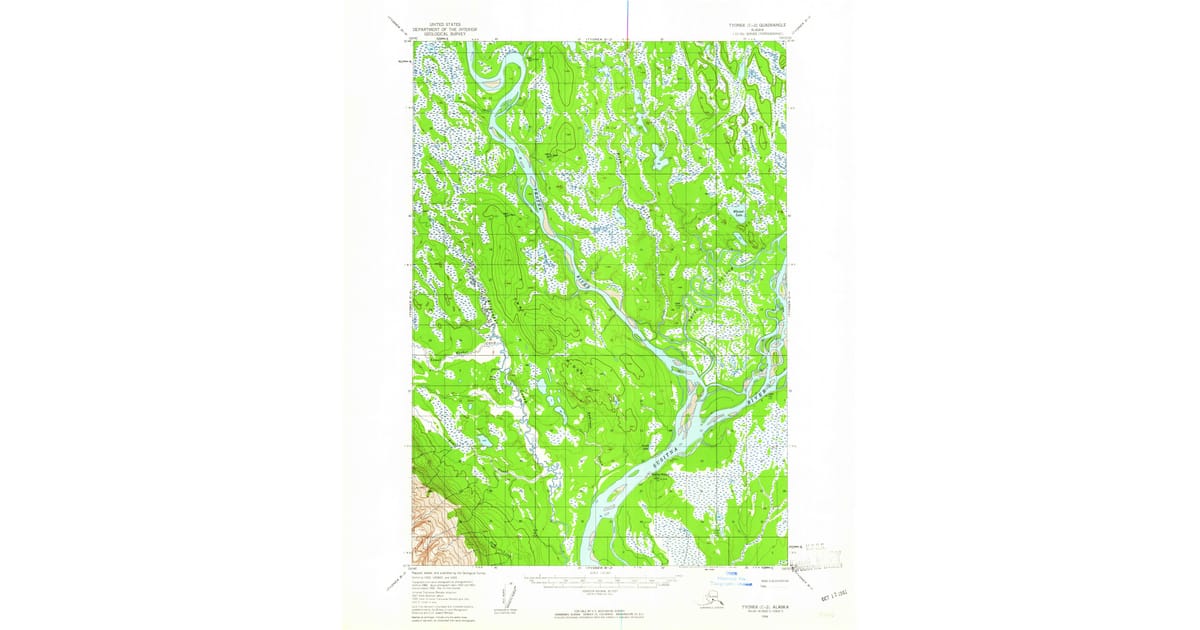 1958 Map of Tyonek C-2, Matanuska-Susitna Borough, AK — High-Res | Pastmaps