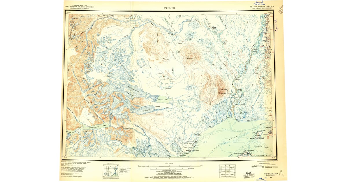 Old Maps of Willow Lake, AK for Hiking & Exploration | Pastmaps