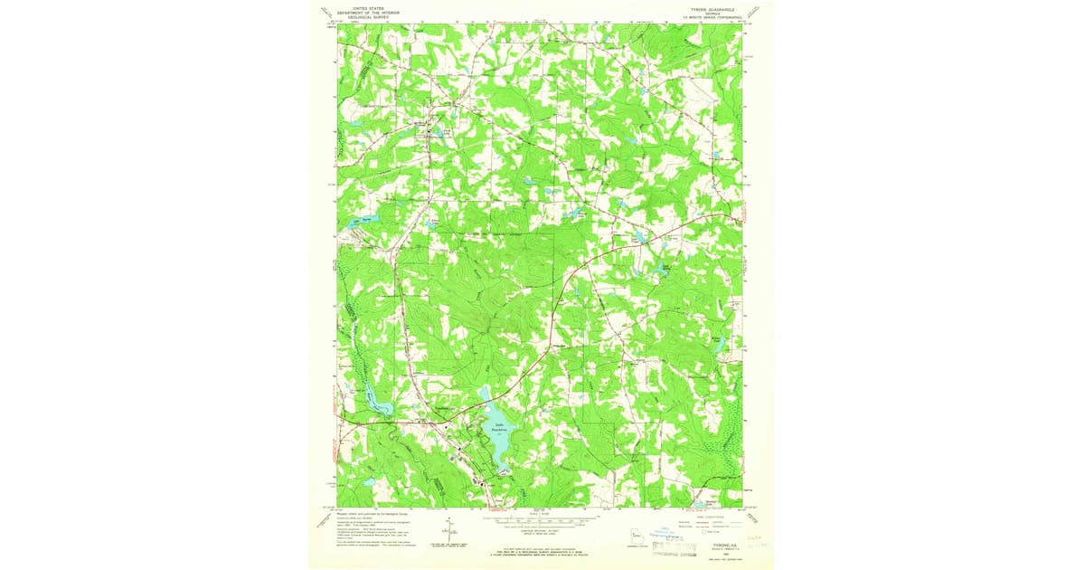 1965 Map of Tyrone, GA — High-Res | Pastmaps