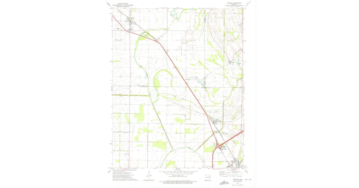 1974 Map of Tyronza, AR — High-Res | Pastmaps