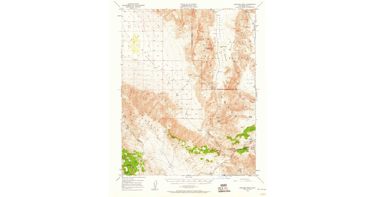 1950 Map of Ubehebe Peak, Inyo County, CA — High-Res | Pastmaps