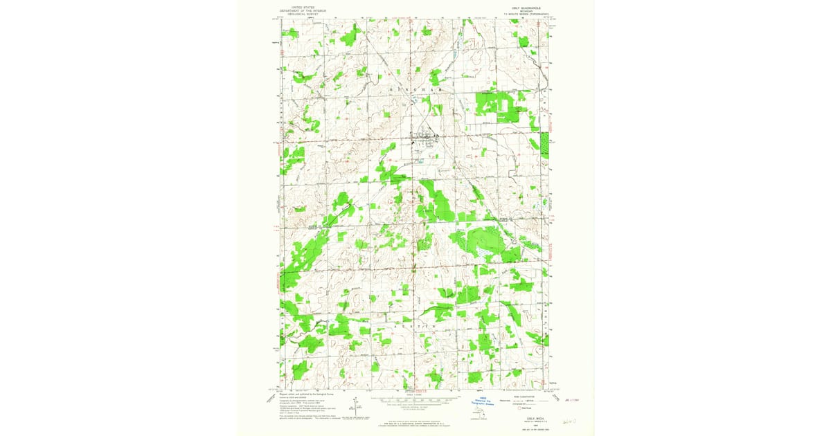 1963 Map of Ubly, MI — High-Res | Pastmaps