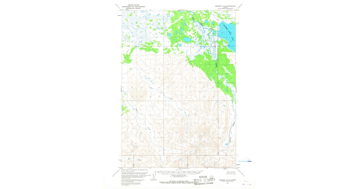 1963 Map of Ugashik A-5, Lake and Peninsula Borough, AK — High-Res ...