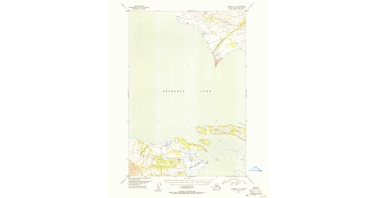 1951 Map of Ugashik D-1, Lake and Peninsula Borough, AK — High-Res ...