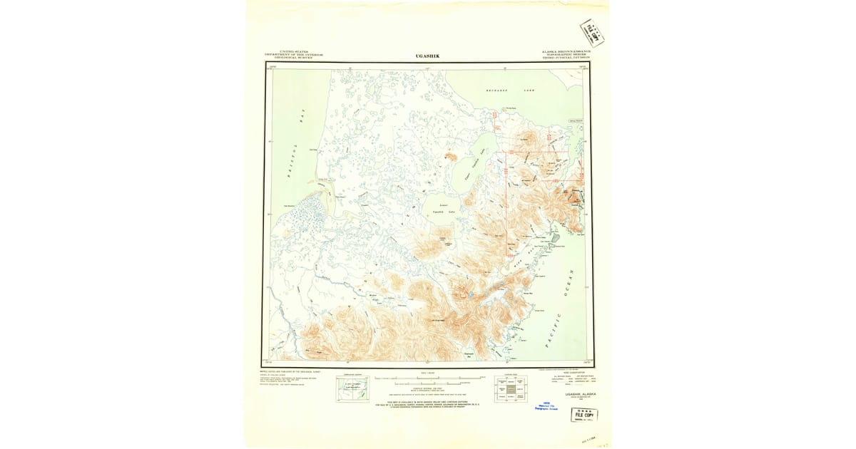 1948 Map of Ugashik, AK — High-Res | Pastmaps