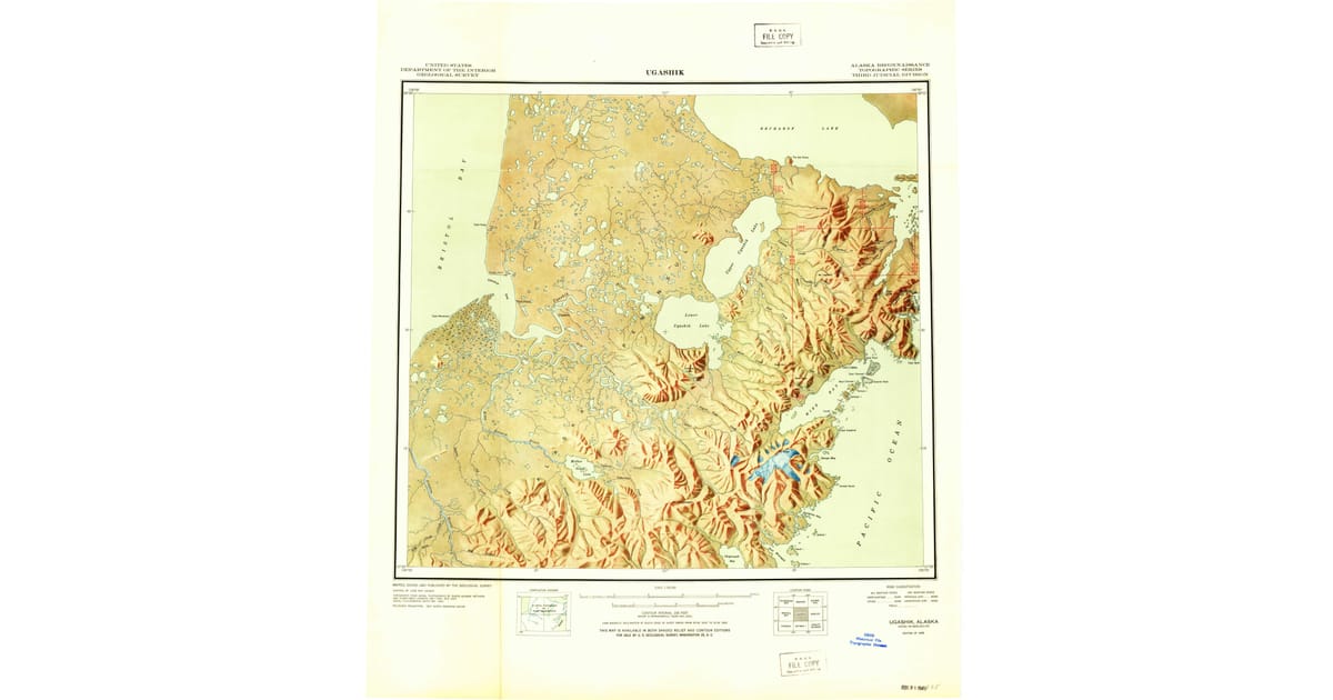 1949 Map of Ugashik, AK — High-Res | Pastmaps