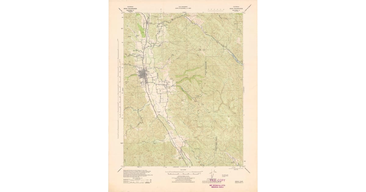 1944 Map of Ukiah, CA — High-Res | Pastmaps