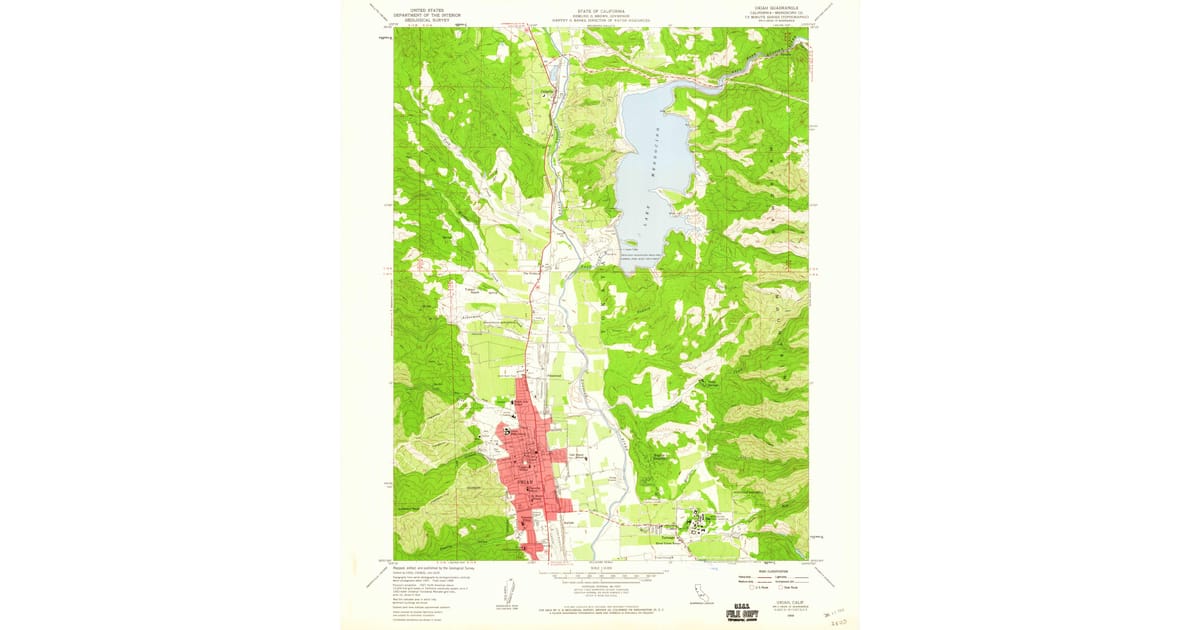 1958 Map of Ukiah, CA — High-Res | Pastmaps
