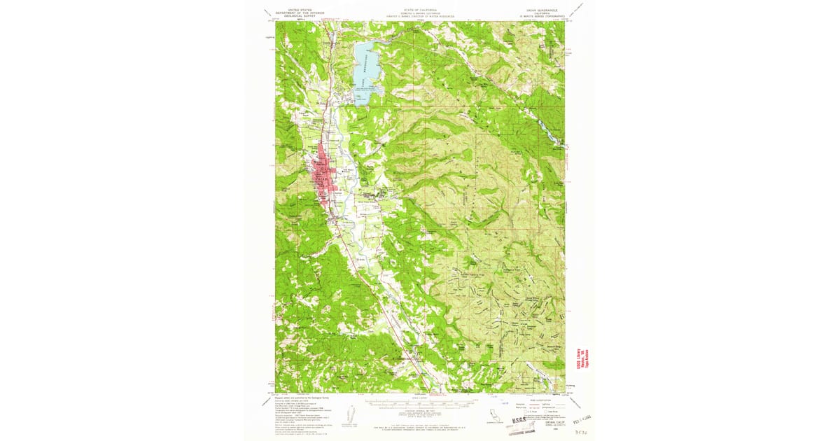 1958 Map of Ukiah, CA — High-Res | Pastmaps