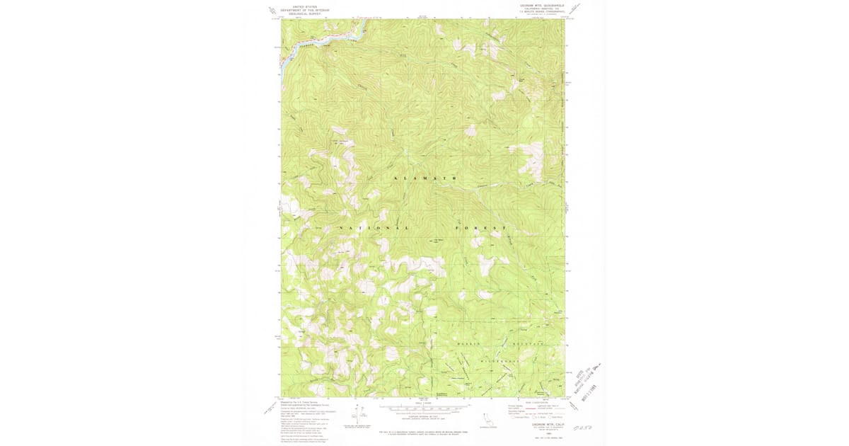 1980 Map of Ukonom Mountain, Siskiyou County, CA — High-Res | Pastmaps