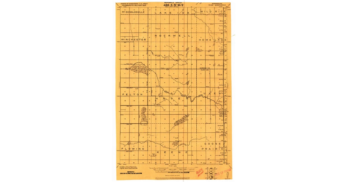 1918 Map of Ulen, MN — High-Res | Pastmaps