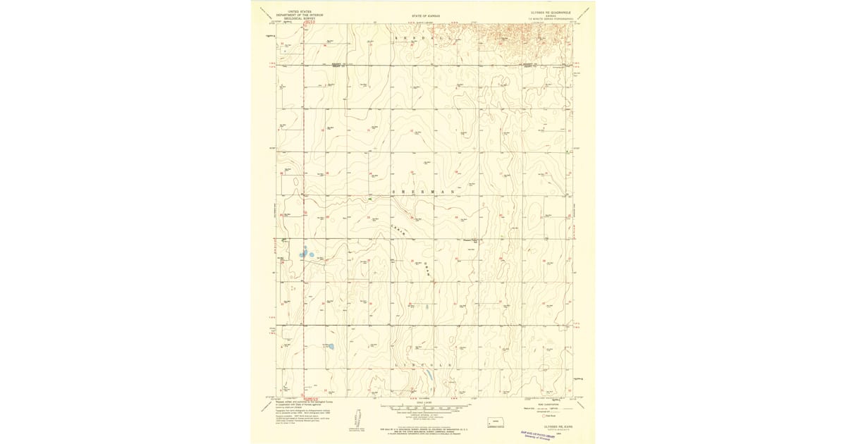 1959 Map of Ulysses NE, Grant County, KS — High-Res | Pastmaps