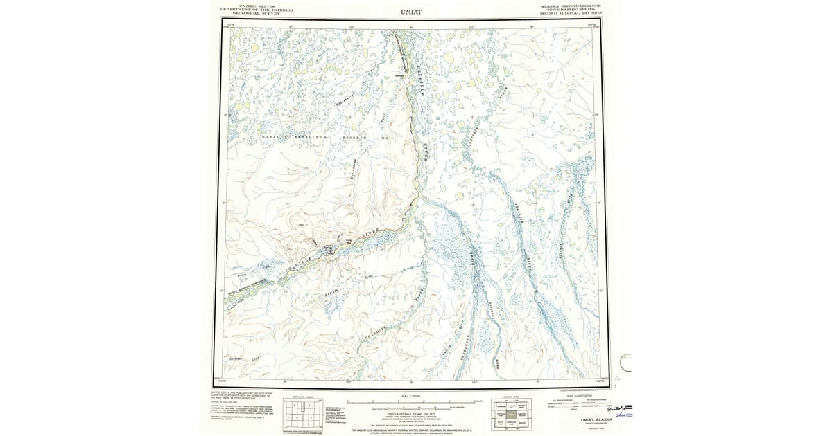 1952 Map of Umiat, North Slope Borough, AK — High-Res | Pastmaps