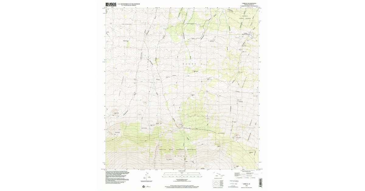 1993 Map of Umikoa, Hawaii County, HI — High-Res | Pastmaps