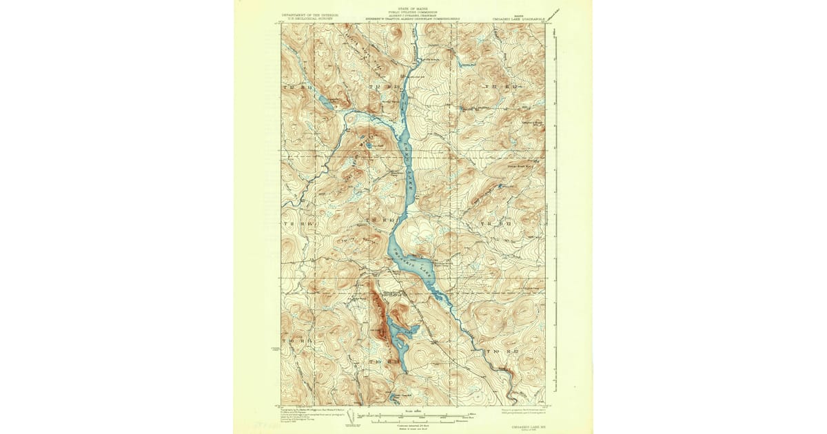 1935 Map of Umsaskis Lake, Aroostook County, ME — High-Res | Pastmaps