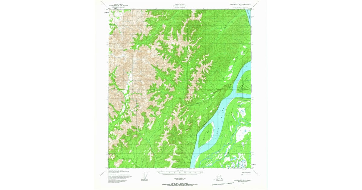 1952 Map of Unalakleet B-2, Yukon-Koyukuk Borough, AK — High-Res, 1965 ...