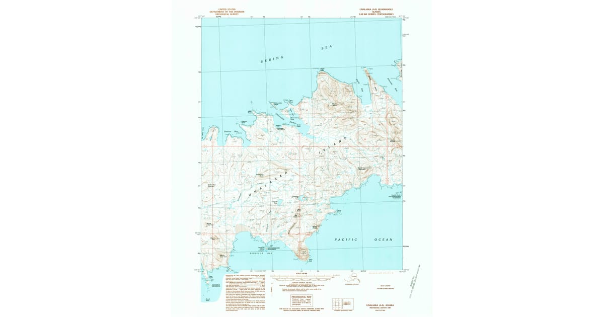 1989 Map of Unalaska A-5, Aleutians West Borough, AK — High-Res | Pastmaps