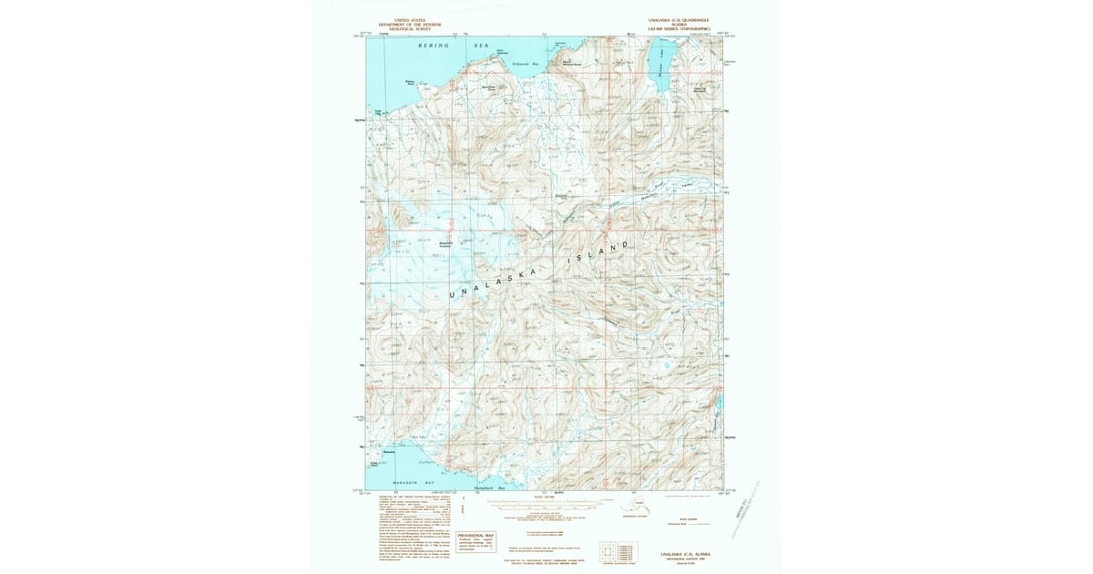 1989 Map of Unalaska C-3, Aleutians West Borough, AK — High-Res | Pastmaps