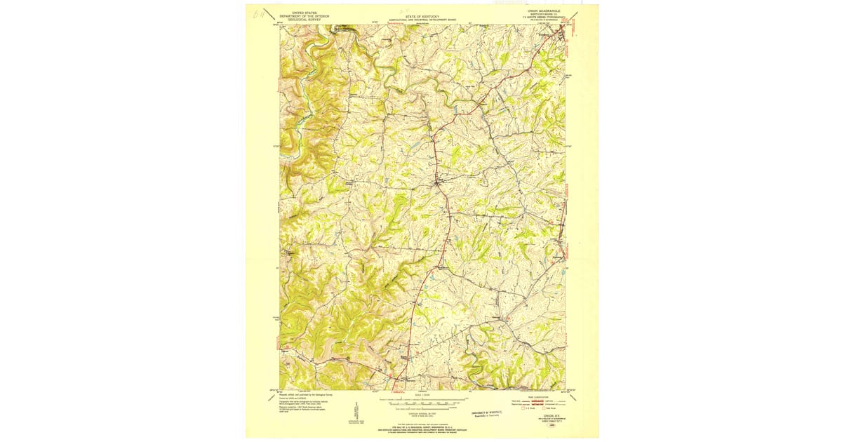 1950 Map of Union, KY — High-Res | Pastmaps