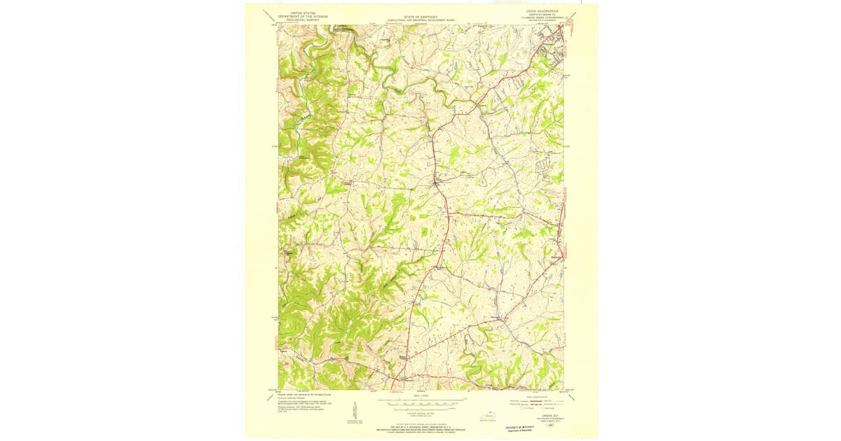 1955 Map of Union, KY — High-Res | Pastmaps