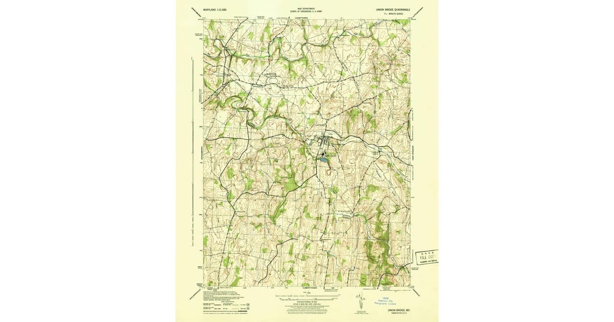 1944 Map of Union Bridge, MD — High-Res | Pastmaps
