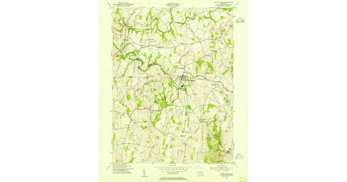 1950s Maps of Union Bridge, MD | Pastmaps