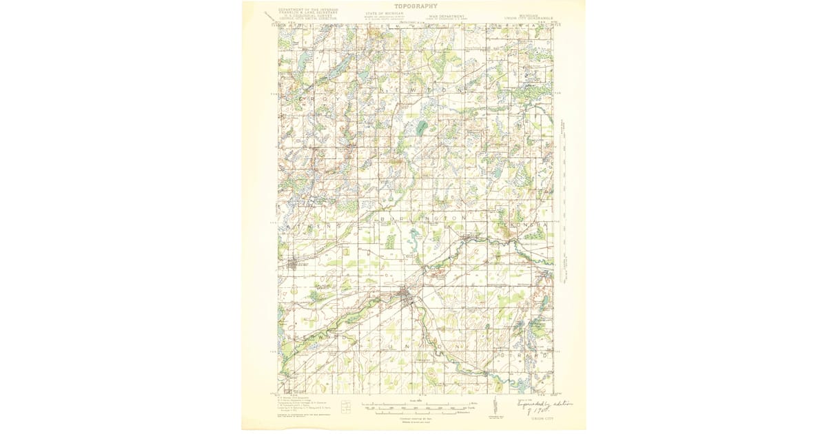 1918 Map of Union City, MI — High-Res | Pastmaps