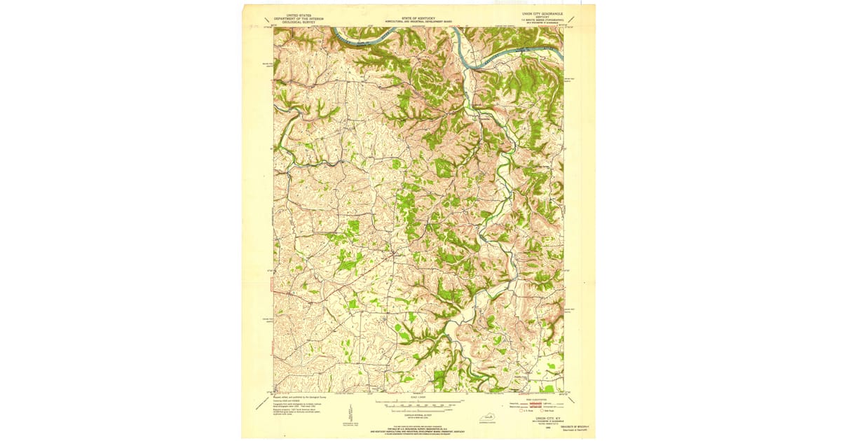 1952 Map of Union City, Madison County, KY — High-Res | Pastmaps