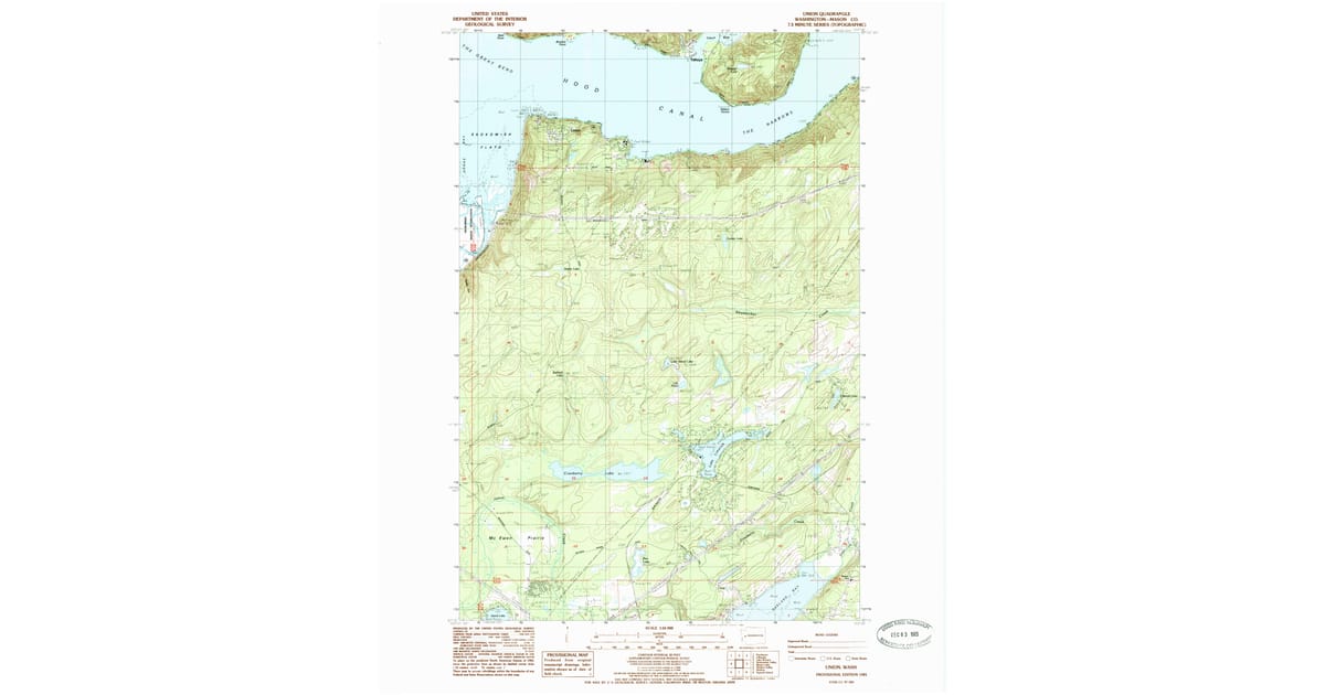 1985 Map of Union, WA — High-Res | Pastmaps