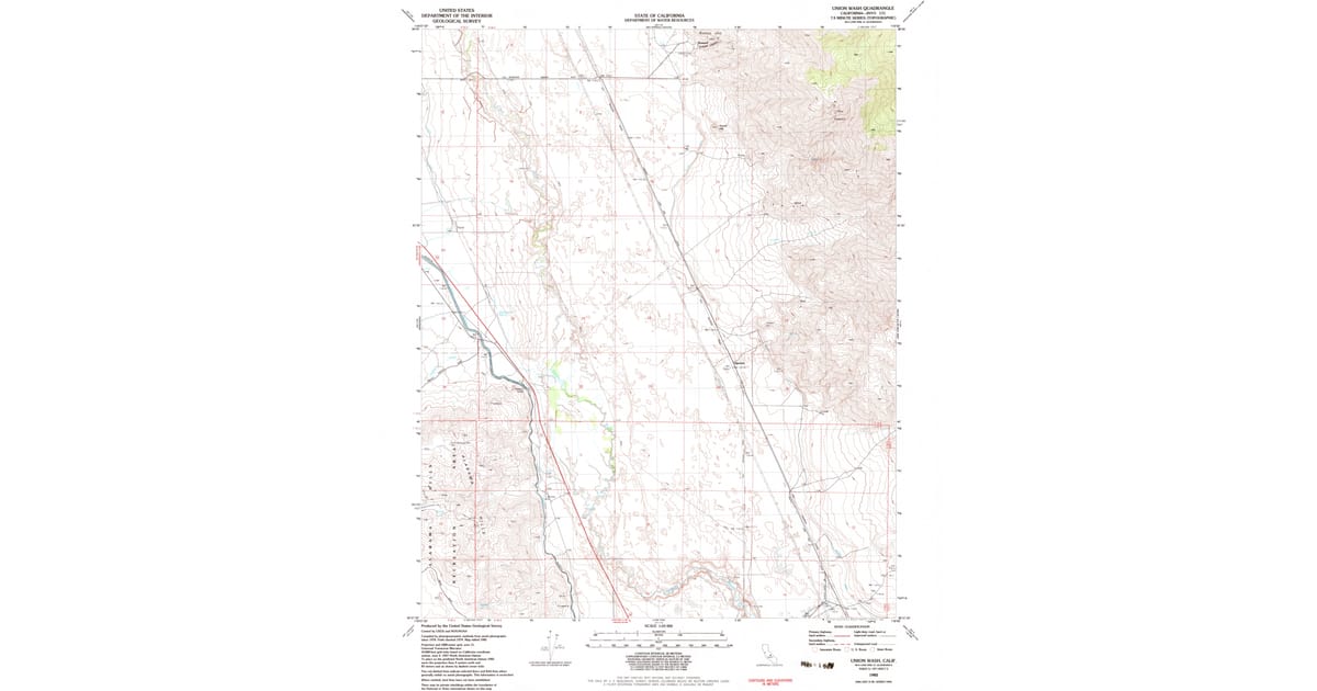 1982 Map of Union Wash, Inyo County, CA — High-Res | Pastmaps