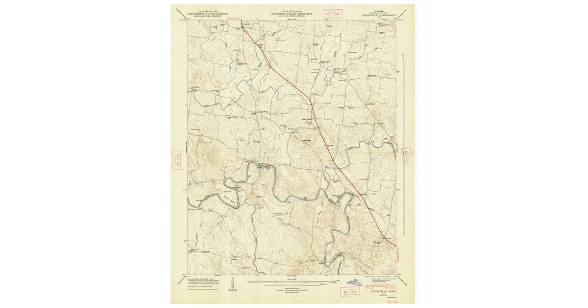 1947 Map of Unionville, TN — High-Res | Pastmaps