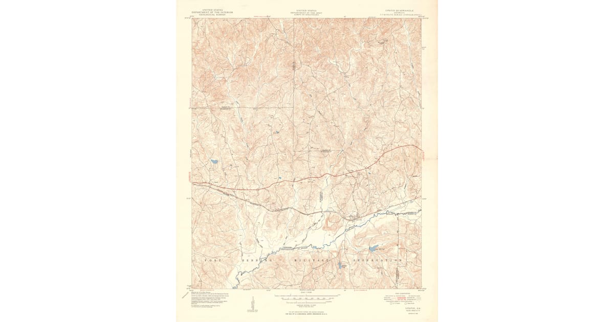 1949 Map of Upatoi, Talbot County, GA — High-Res | Pastmaps