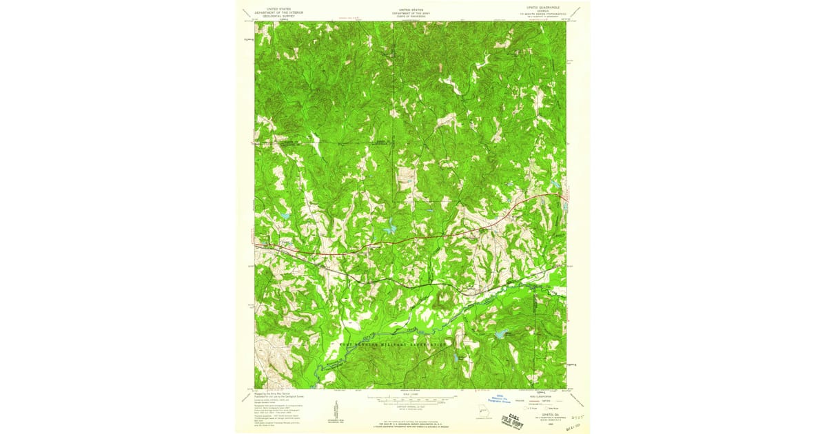 1955 Map of Upatoi, Talbot County, GA — High-Res | Pastmaps