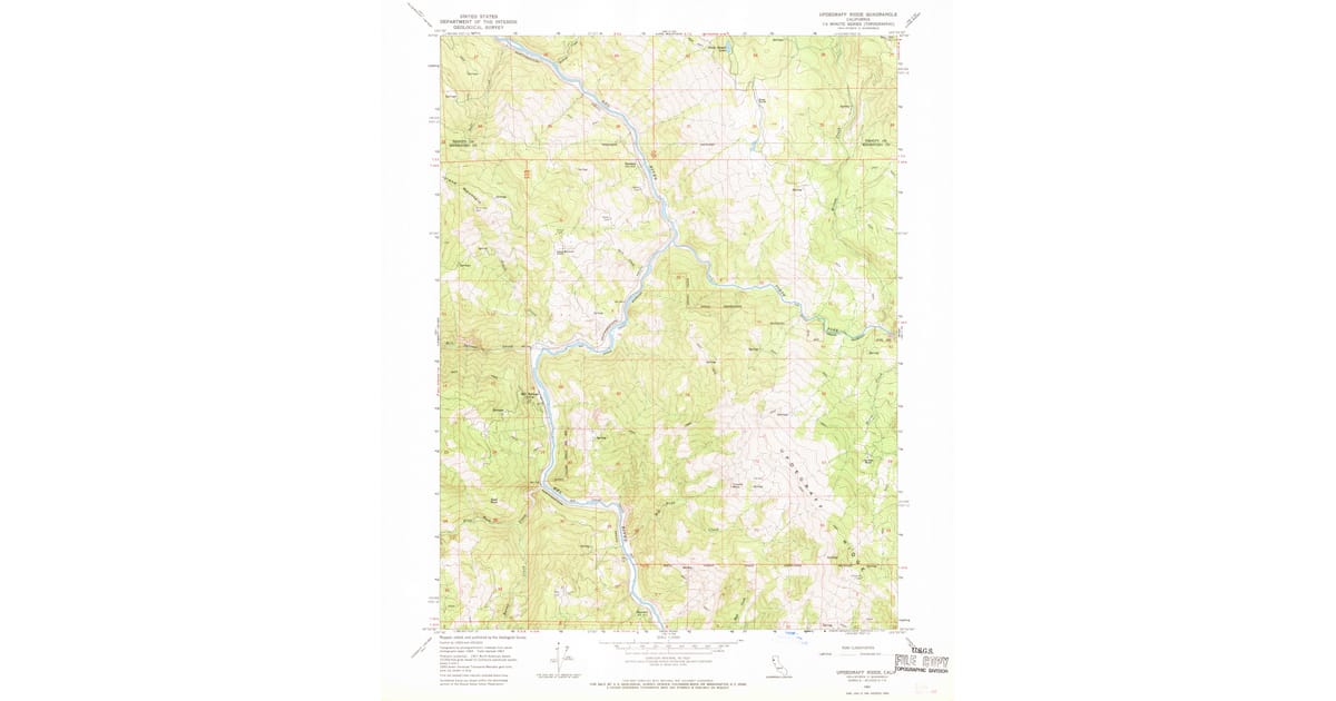 1967 Map of Updegraff Ridge, Mendocino County, CA — High-Res | Pastmaps