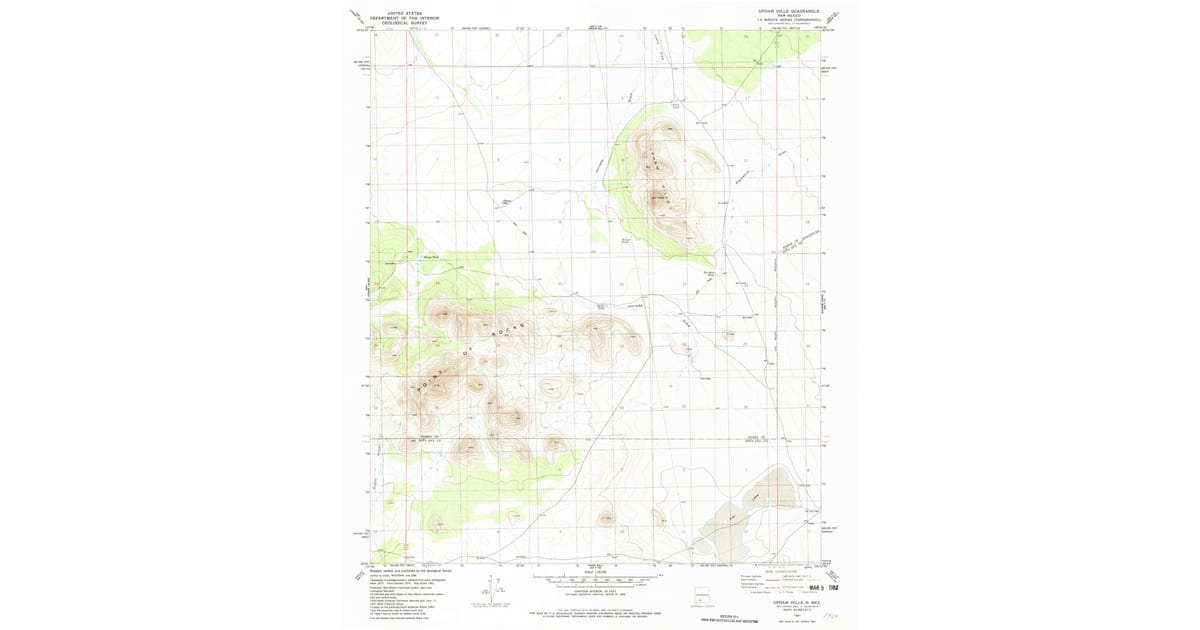 1981 Map of Upham Hills, Sierra County, NM — High-Res | Pastmaps