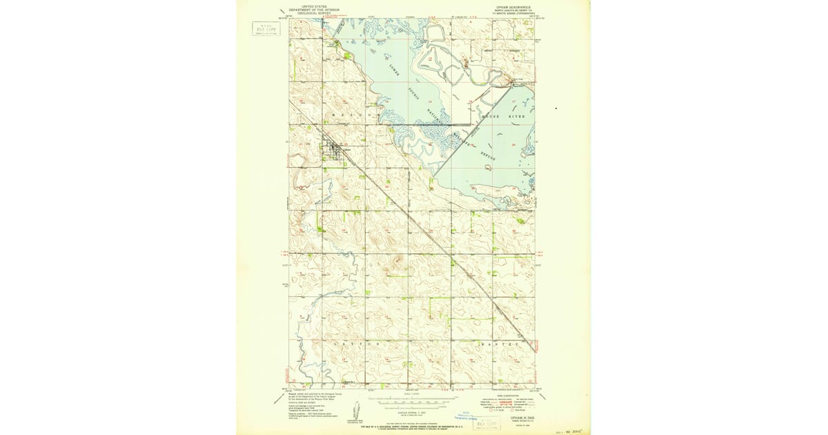 1950 Map of Upham, ND — High-Res | Pastmaps