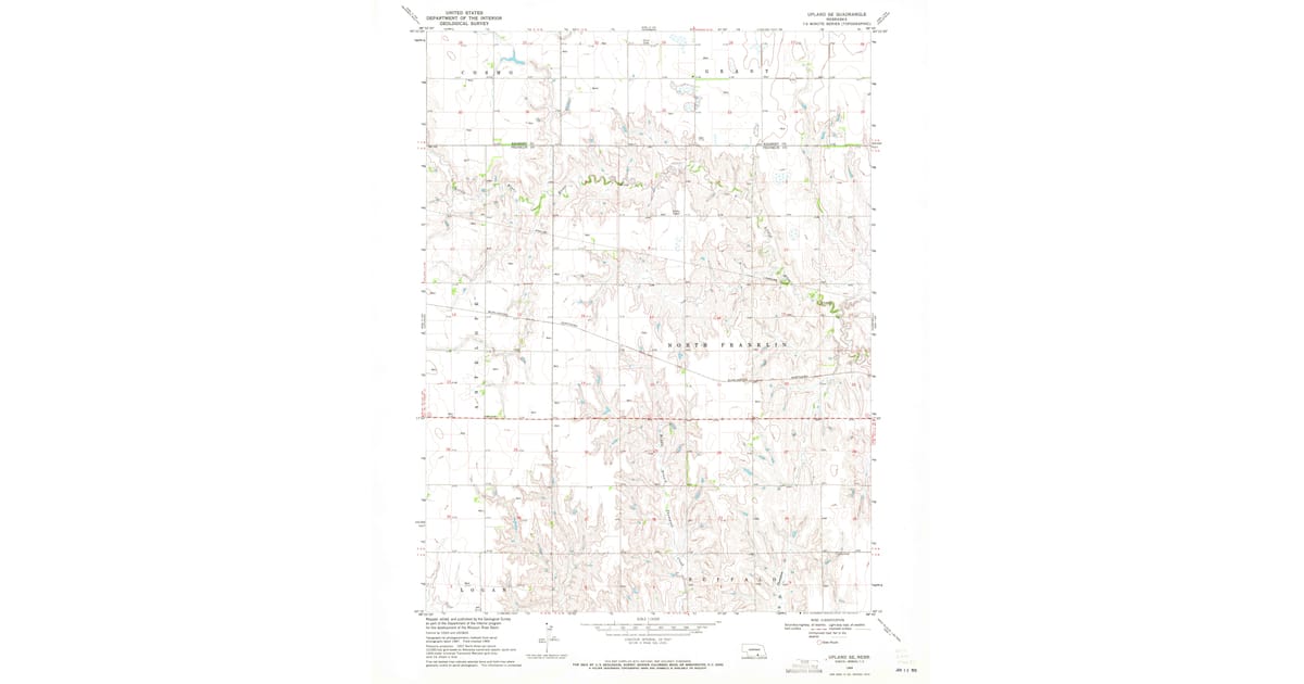 1969 Map of Upland SE, Franklin County, NE — High-Res | Pastmaps