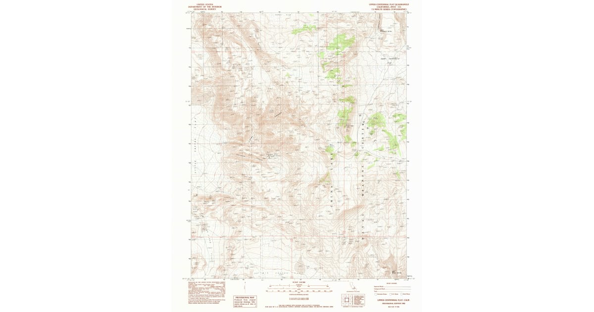 1982 Map of Upper Centennial Flat, Inyo County, CA — High-Res | Pastmaps