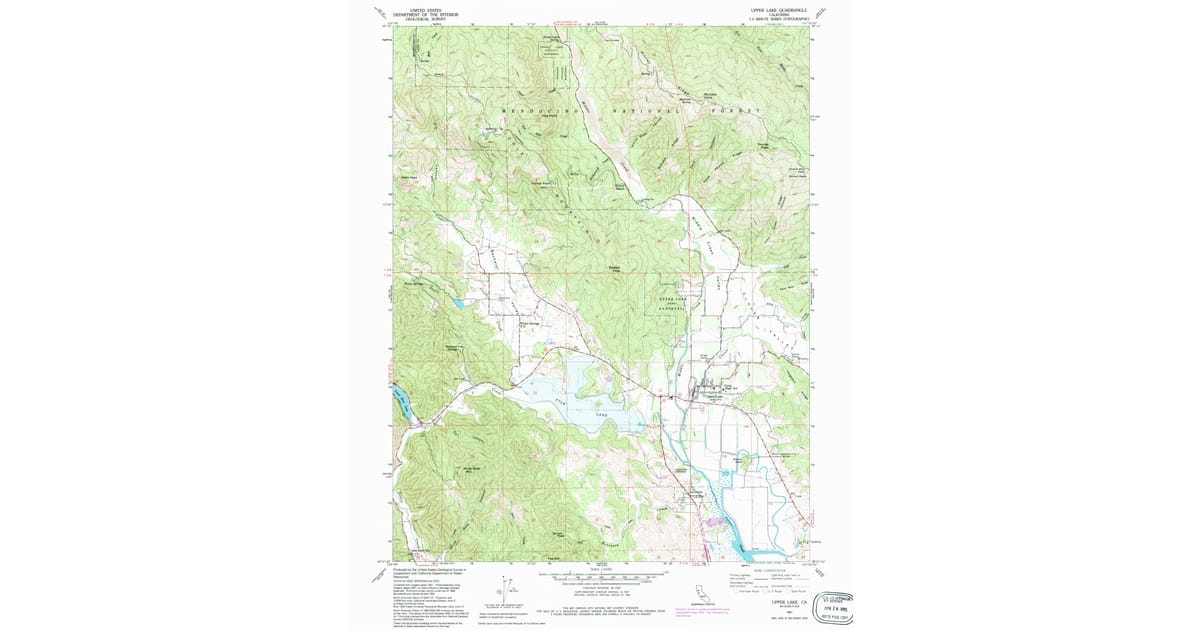 1991 Map of Upper Lake, CA — High-Res | Pastmaps