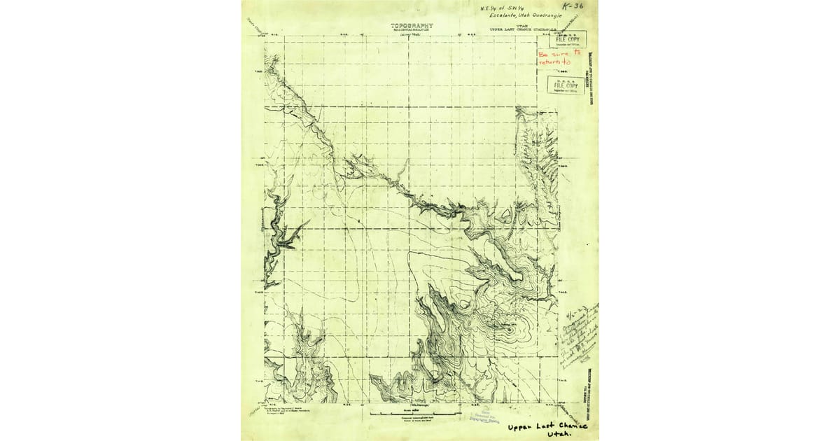 1922 Map of Upper Last Chance, Kane County, UT — High-Res | Pastmaps